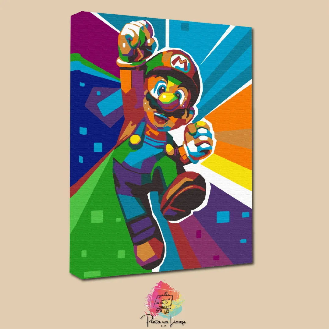 Kit de Lienzo para pintar por números - Mario Bros – Pinta un Lienzo